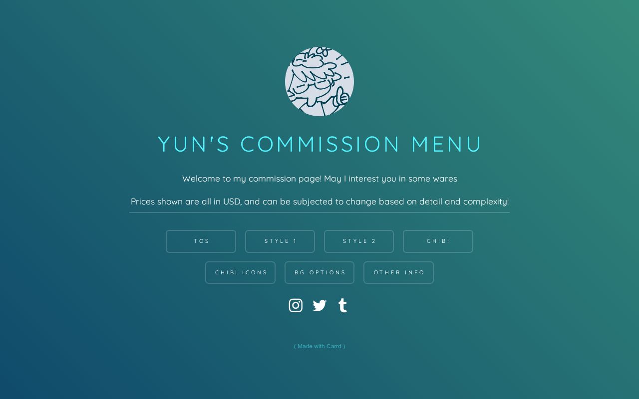 Commission Menu